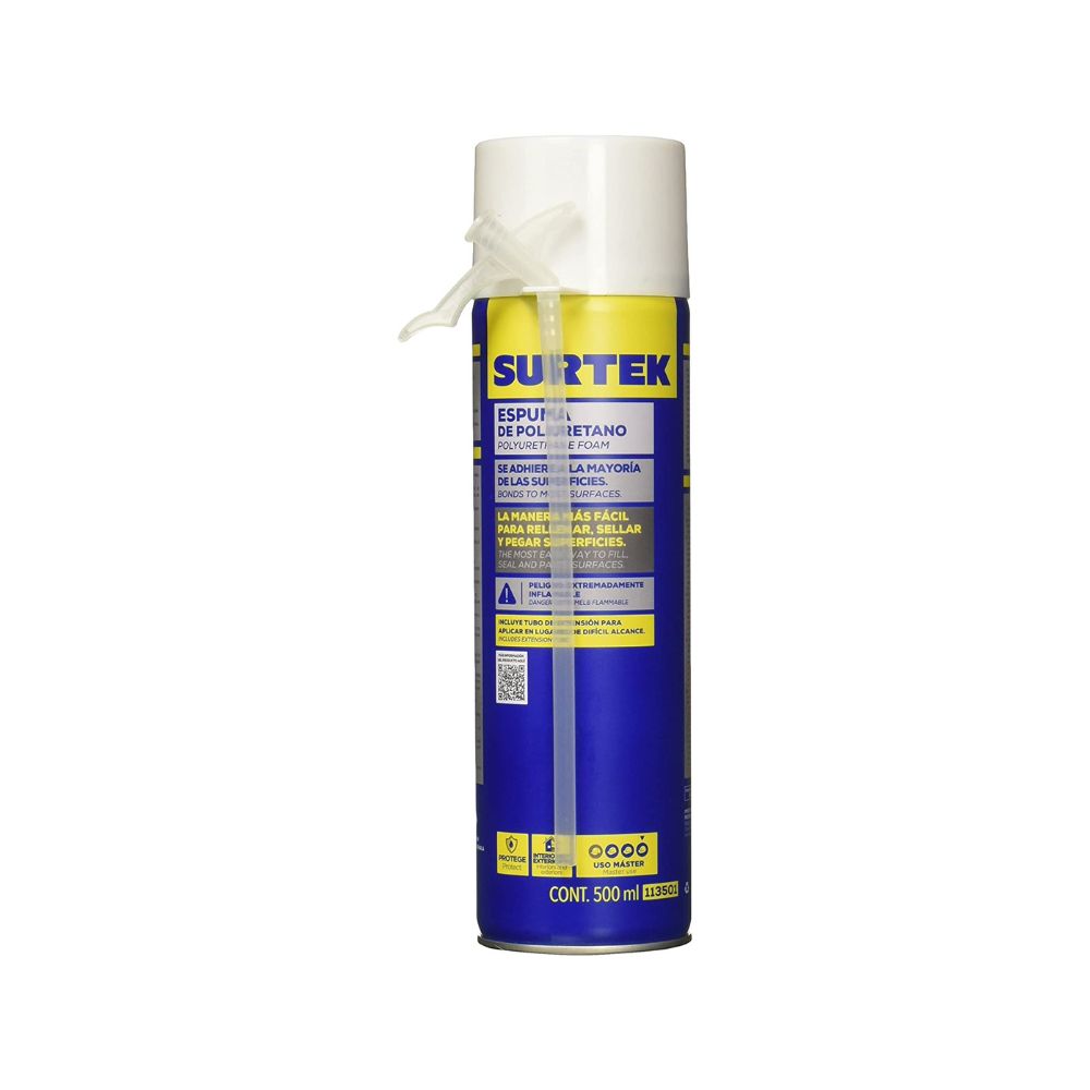 Surtek Espuma de Poliuretano Uso Industrial, 500 ml 113501 - Plomerama